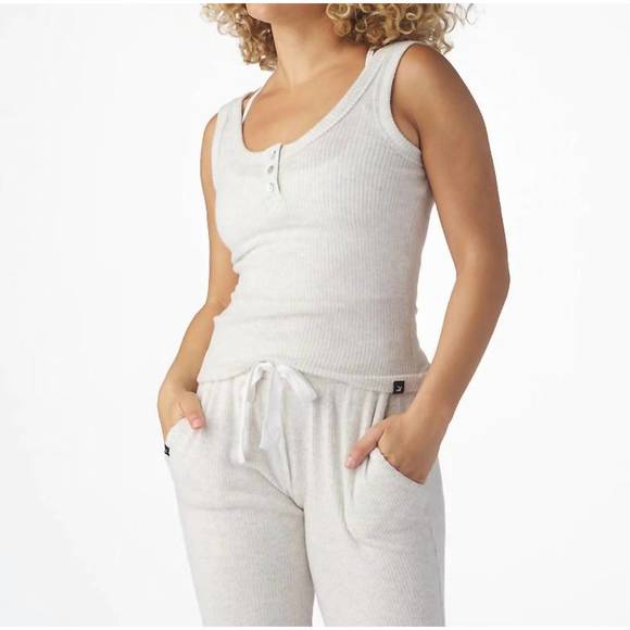 Glyder | Tops | New Glyder Comfort Henley Tank In Oatmilk | Poshmark